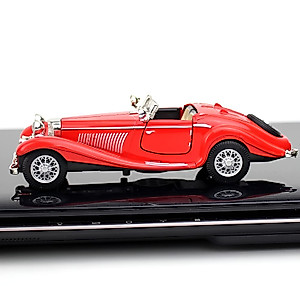 1:28 Scale Pullback Diecast Metal Antique Classic Model Cars Collectible Toy Gifts (Red,Length 6.5in/16.8cm)