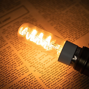 Genixgreen Dimmable T6 Led Bulb Candelabra Led Light Bulb, 2200K Amber Glass 3W E12 T25 Filament Chandelier Light Bulb, CRI 90+ Edison Bulb Equivalent 25W Decorative Lights Bulb, Pack of 6