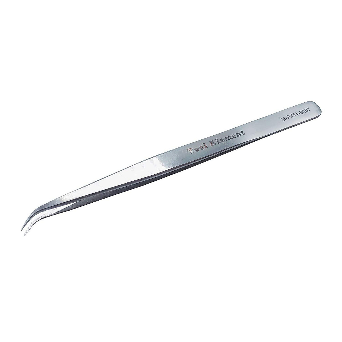 Tool Alement Canadian Stainless Steel Eyelash Extension Tweezers,14cm Semi Curve Eyelash Tweezers M-PK14-8007