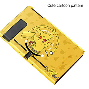 PERFECTSIGHT Protective Case Compatible with Nintendo Switch | Cute Pikachu | Anti-Scratch Shockproof Slim Cover Case for NS Switch and Joy-Con, Hard Shell Dockable Case