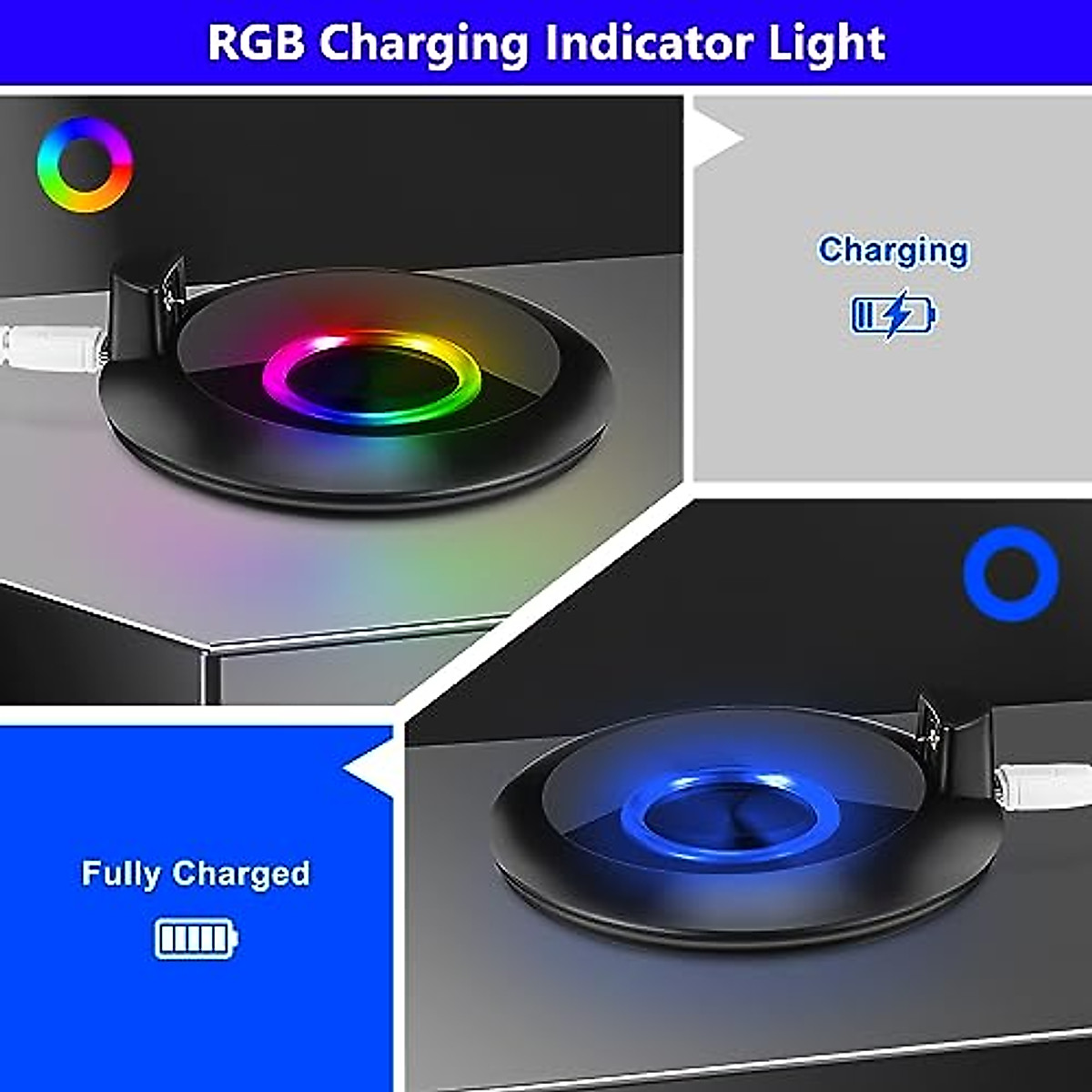 Charging Station Compatible with Pokemon GO Plus +, Grathia RGB Light Charging Dock and Protective Case for Pokemon GO Plus +, Black