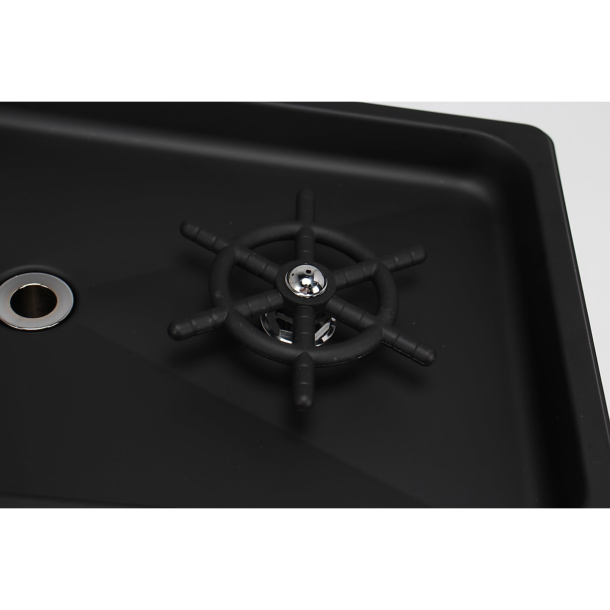 DIBTSA Pitcher Rinser, Espresso Rinser, Drain and Drip Tray, Stainless Steel Bar Glass Rinser for Sink, Cup Washer Spray Rinser for Home Kitchen Hotel Cafe Restaurant (12.8 x 6.9 x 0.9 inch,Black)