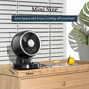 Air Circulator Fan, Portable Desk Fan with 3 Speeds, 90° Auto-Oscillating, 90° Adjustable Tilt for Home, Office, Dorm