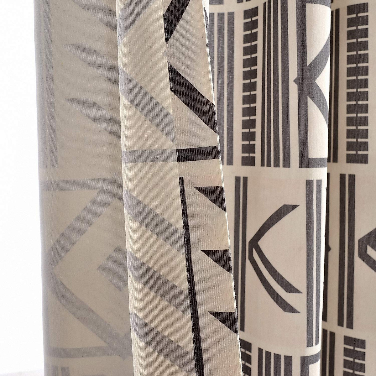 Melodieux Black Geometric Style Room Darkening Grommet Curtains for Living Room Dining Room Bedroom, 52 by 84 Inch, 2 Panels