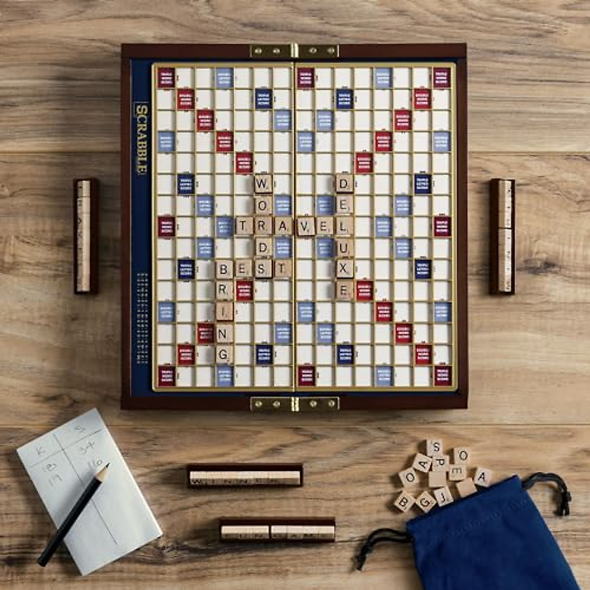 WS Game Company Scrabble Deluxe Travel Edition, 2 to 4 players