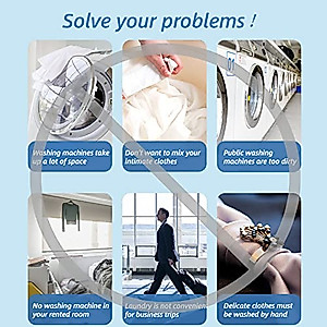 Ultrasonic Turbo Washing Machine, Mini Portable Washing Machine, Sink Washing Machine for Dorm Home Travel, 30 Minute Timer, USB Powered (White)