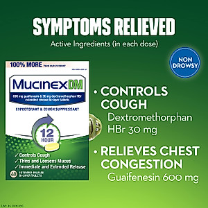 Mucinex DM 12-Hour Expectorant and Cough Suppressant Tablets, 40 ct (Pack of 2)