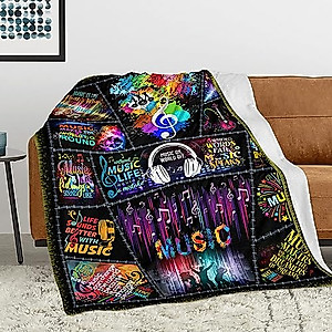 Music Gifts Blanket, Music Note Blanket, Gifts for Music Lover Music Decor Blankets, Soft Flannel Music Blanket for Couch Bed, Music Gifts for Men Women 60"X 50"