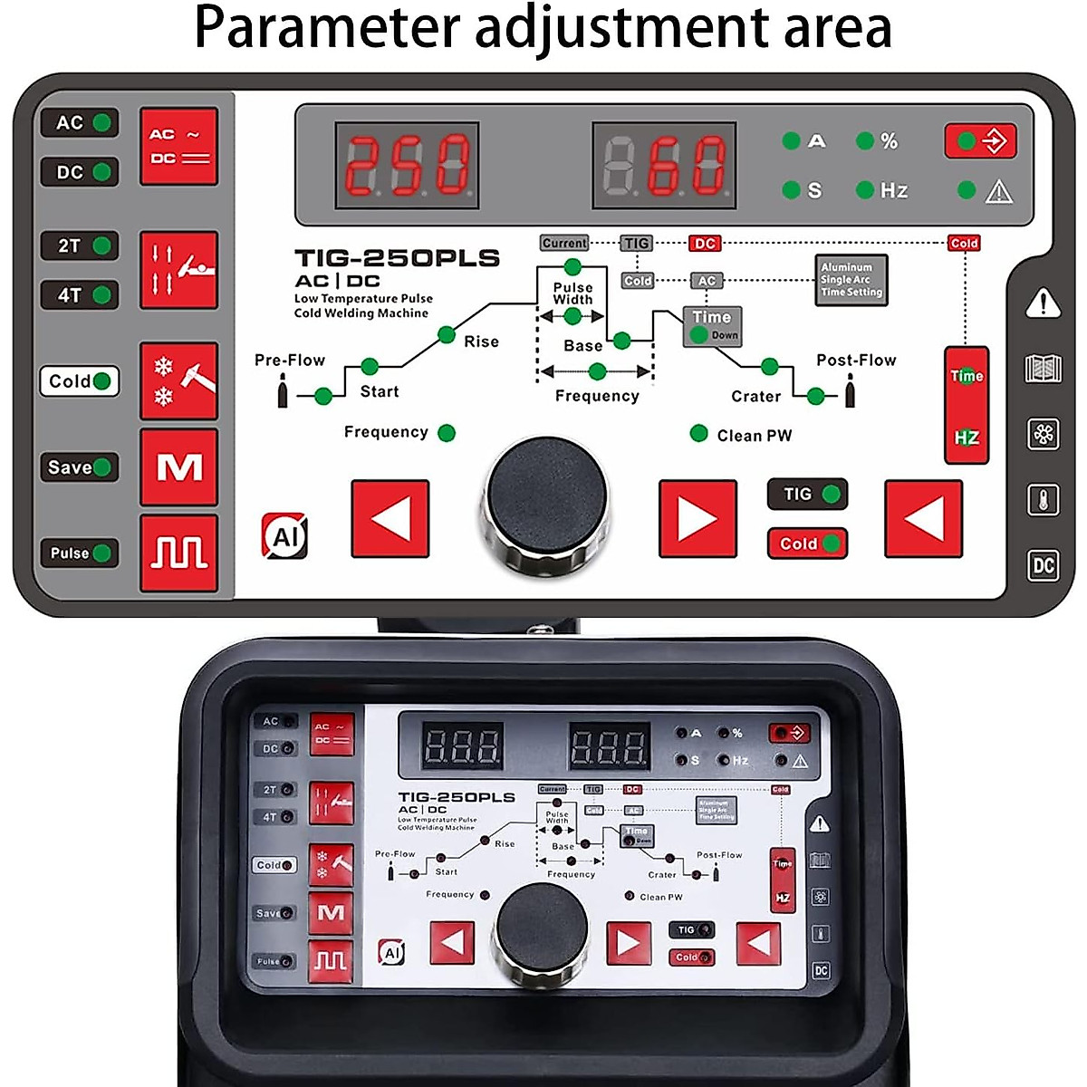 ANDELI Tig Welder Ac/Dc,110V/220V 200AMP Aluminum Tig Welder,Stick Tig Cold Multiprocess Tig Welding,Arc Protable Welding Machine