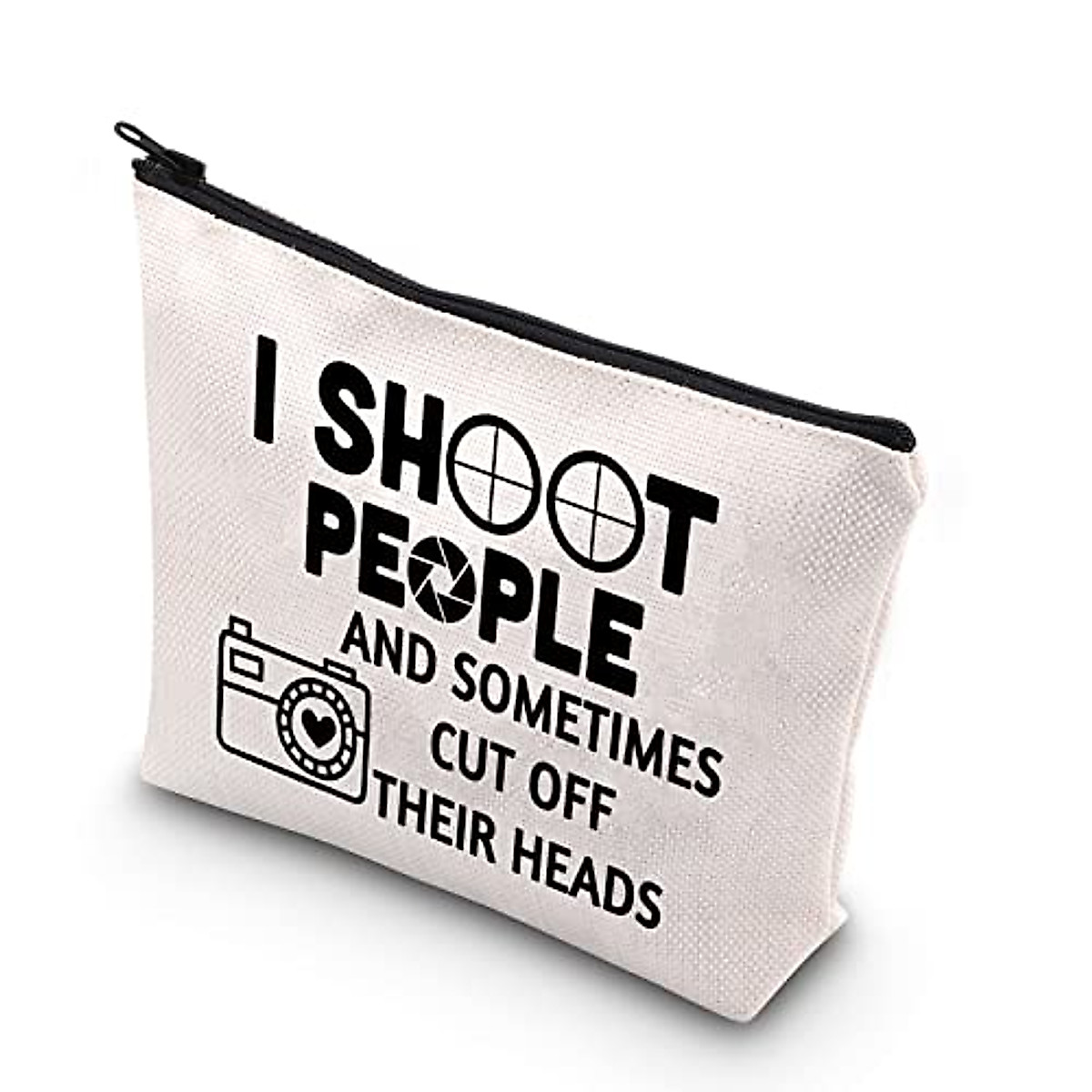 BDPWSS Photographer Makeup Bag I Shoot People And Sometimes Cut Off Their Heads Funny Photography Gift For Camera Lover (Sometimes cut off)