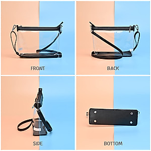 GM LIKKIE Clear Cross Body Bag, Clear Zipper Purses for Women, Stadium Approved Women Shoulder Handbag (Black)