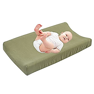WskLinft Baby Changing Table Cover Soft Soft Comfy Bassinet Pad for Daily Army Green M