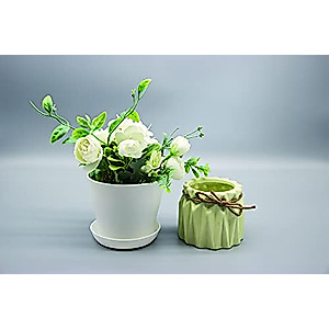 JERIA 16-Pack 4" Plastic Flower Plant Pots Thickened Seedlings Nursery Pots, Flower Plant Container Seed Starting Pots with Pallet (White)