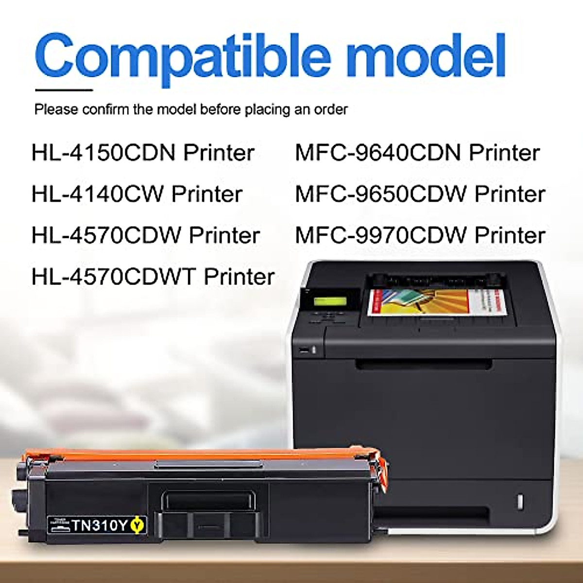 (1-Pack, Yellow) TN310Y Toner Compatible TN-310Y Ink Cartridge Replacement for Brother TN310 MFC-9970CDW 9650CDW 9640CDN HL-4570CDWT 4150CDN 4570CDW 4140CW Printer-Sold by DIOUSAINK.