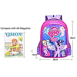 MY L. Pony Backpacks Bookbag Cute Pony Princess Style School Book Waterproof Multi Storey Bags