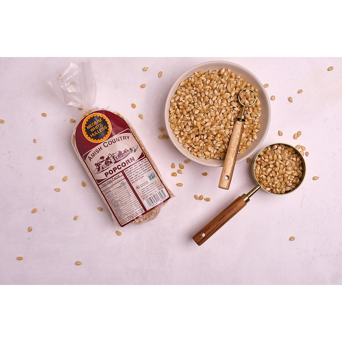 Amish Country Popcorn | 1 lbs Bag | Medium White Popcorn Kernels | Old Fashioned, Non-GMO and Gluten Free (Medium White - 1 lbs Bag)