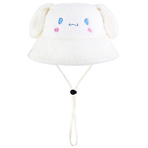 Roffatide Anime Cinnamoroll Bucket Hat for Boys Girls Cotton Embroidery Foldable Sun Hat Fishing Beach Hat