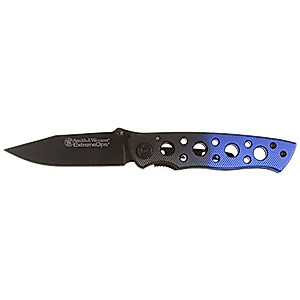 Smith & Wesson Extreme Ops CK111 7.3in High Carbon S.S. Folding Knife with a 3.1in Clip Point and Aluminum Handle for Outdoor, Tactical, Survival and EDC