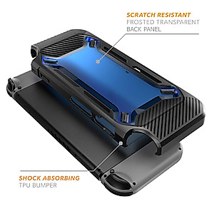 Mumba case for Nintendo Switch, [Heavy Duty] Slim Rubberized [Snap on] Hard Case Cover for Nintendo Switch 2017 release (Blue)