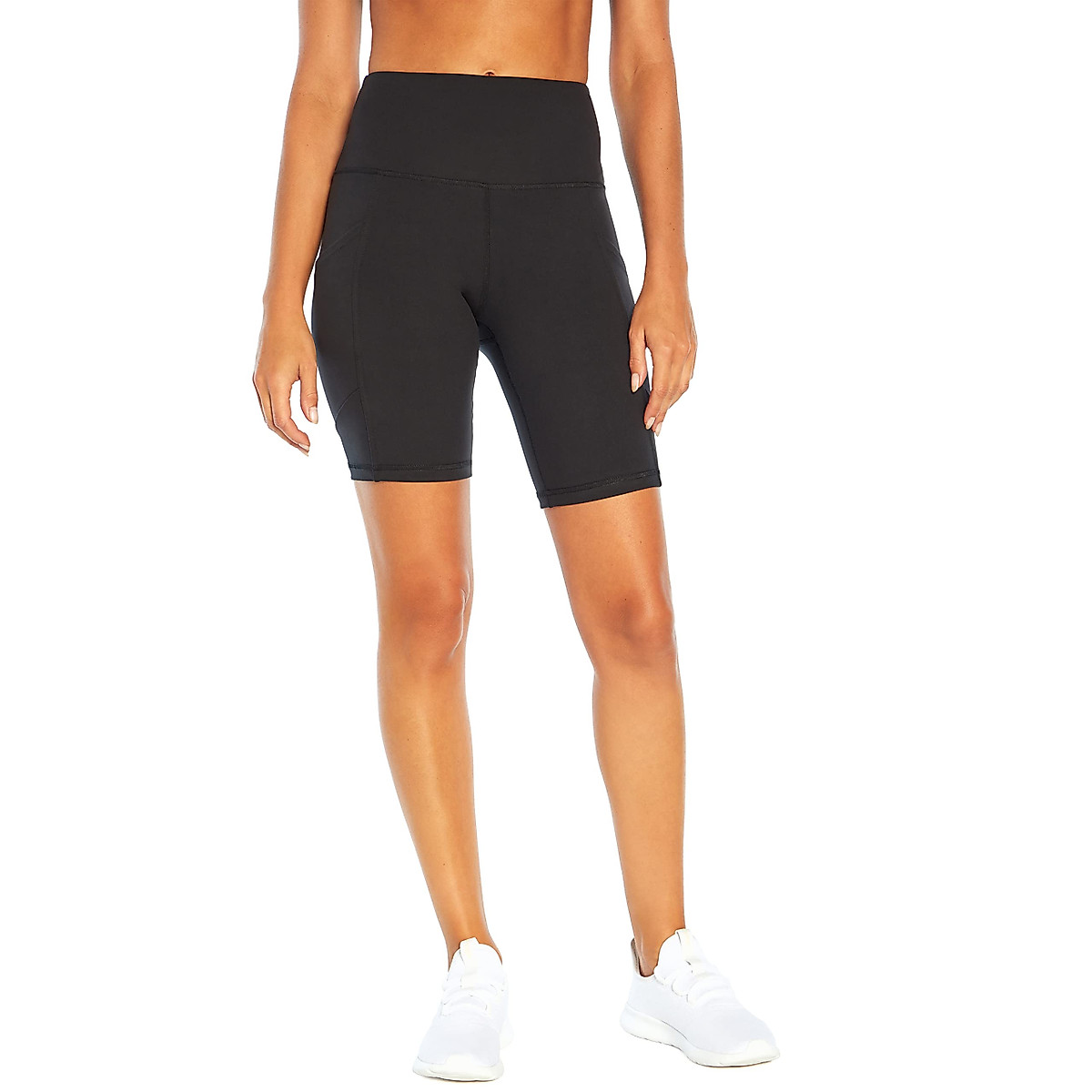 Marika Women's Odessa High Waist Tummy Control Bermuda Pocket Short, Black, Large