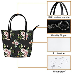 Fashion Tote Handbags Women's Soft Tote Shoulder Bag for Women Work Shopping Top Handle Satchel Bags, 15.8×4×15.4 inches,Flower Ball