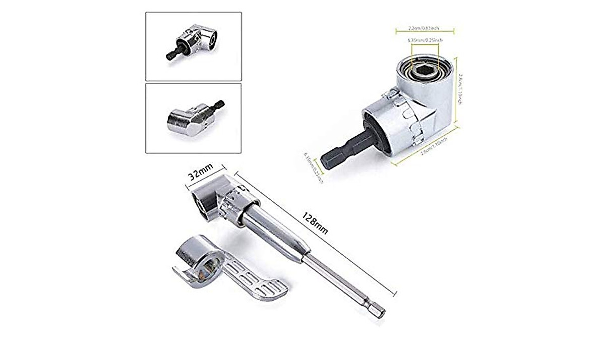 105° Right Angle Driver Extension Kit for Drills and Screwdrivers