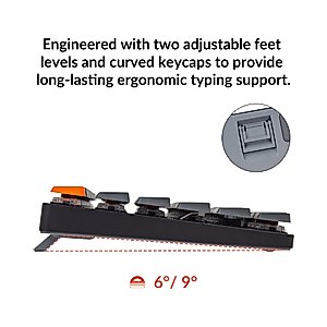 Keychron K1 SE, 87 Keys Ultra-Slim Wireless Bluetooth/USB Wired Mechanical Keyboard with White LED Backlit, Low-Profile Gateron Mechanical Blue Switch Compatible with Mac Windows