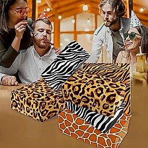 16 Sheets Leopard Animal Print Gift Wrapping Paper Jungle Safari Animal Print Wrapping Paper Set 3 Design Jungle Zoo Animal Print Party Supplies for Safari Zoo Birthday Party Supplies 20'' x 27''
