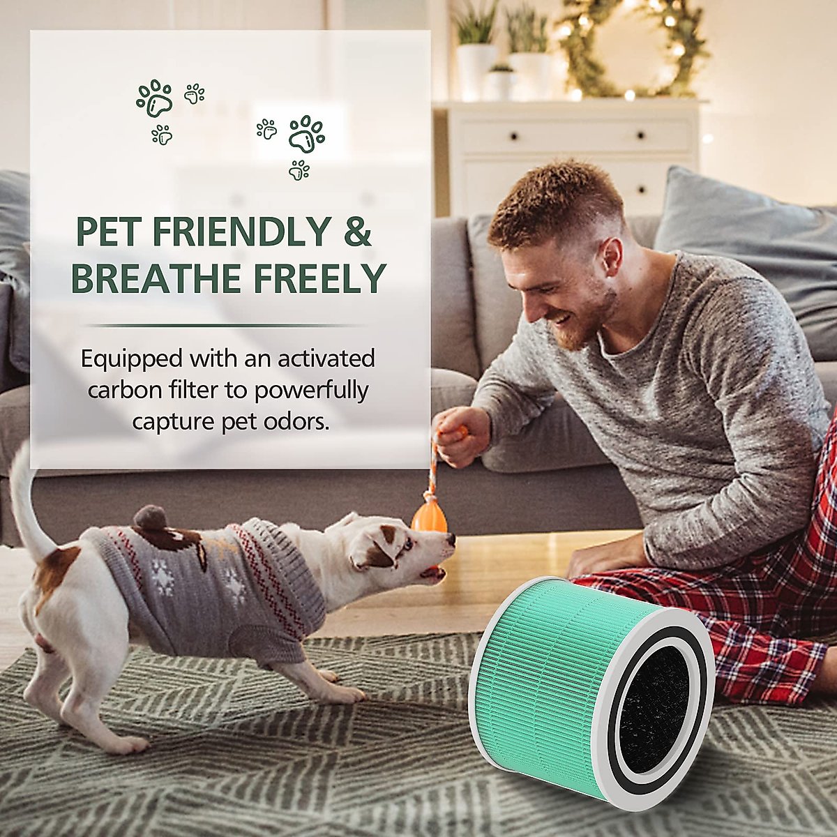 Core 300 Toxin Absorber Replacement Filter for LEVOIT Core 300 Core300-P Core 300S Core 300S-P VortexAir Air Purifier, 3-in-1 HEPA and Activated Carbon, Core 300-RF-TX, 2 Pack, Green