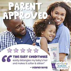 HAMILTON BABIES: Happy Hannah Hair Conditioner - Baby Conditioner - 8 fl oz / 236 mL - Natural, Plant-Based, Nourishes and Strengthens Hair, Detangles, Thickens and Strengthens Strands and Follicles