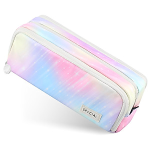 ERXIANGBO Cute Pencil Case Pink Pencil Pouch with 3 Compartments Large Capacity Pencil Bag Aesthetic for Girls Teens Kids School Supplies (pink)