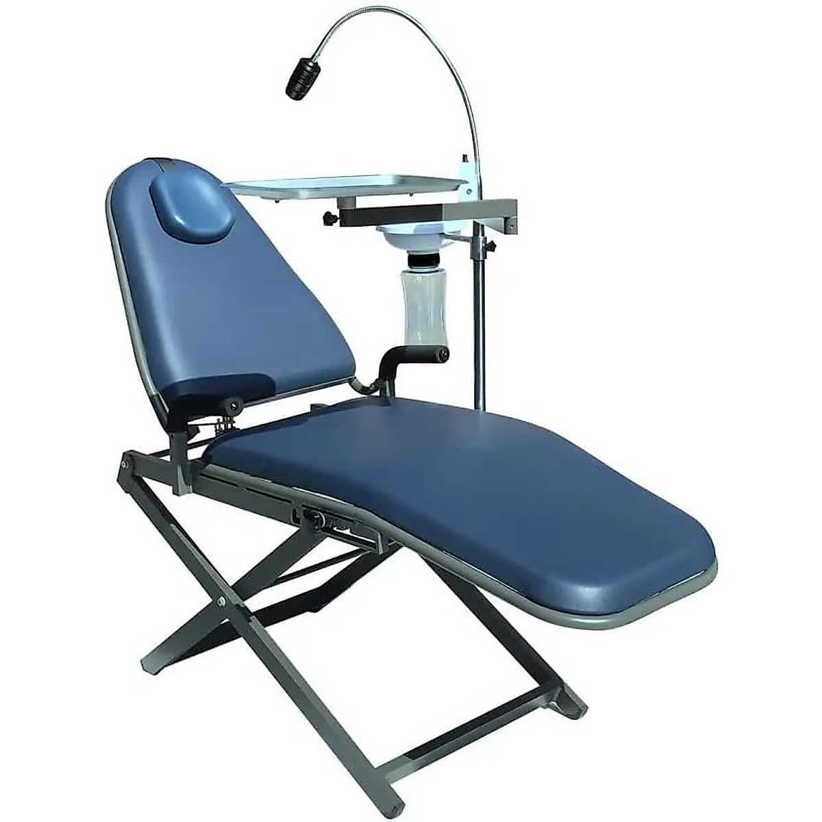 REEHUT Portable Patient Chair with Tray with Integrated LED Exam Light with Dentist Stool + Nylon Bag
