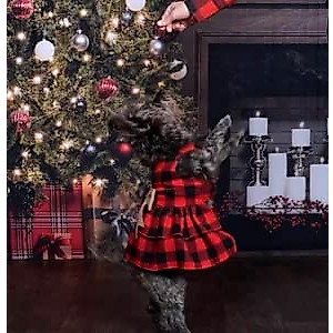 Red Buffalo Plaid Christmas Dog Dress, Holiday Dog Dress, Christmas Dog Clothes, Fits Dogs XS to 5XL (5XL 60-95lbs)