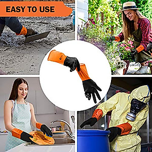 Chemical Gloves Set of 2 Pairs - Size L Gloves with High Protection for Your Hands-Waterproof Latex Gloves Anti-slip Grip For Firm Handling-Industrial Strength Household Chemical Industry Automotive