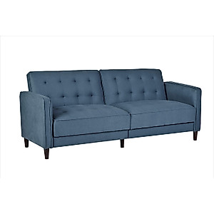 US Pride Furniture Square Arm Sofa Bed Sofabed, Ocean Blue