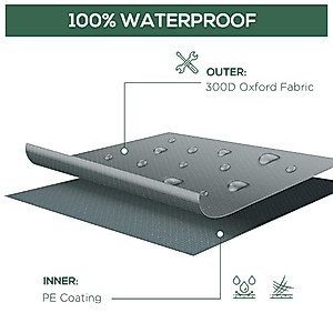 Outsunny 97" x 65" x 26" Heavy Duty Outdoor Sectional Sofa Cover, Waterproof Patio Furniture Cover for Weather Protection, Gray