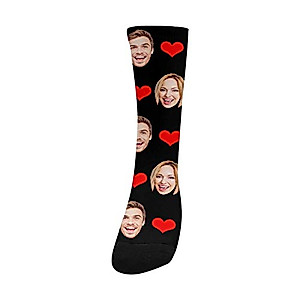 InterestPrint Custom Photo Socks, to Men Women with Love Funny Socks Turn Your Face into Socks
