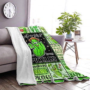 TRIKPTEY Pickle Blanket, Pickles Gifts for Kids, Pickle Blanket for Pickles Lover, Just A Girl Who Loves Pickles Throw Blankets, Funny Pickle Gifts Blanket for for Living Room Bed Sofa Couch 60”x50”