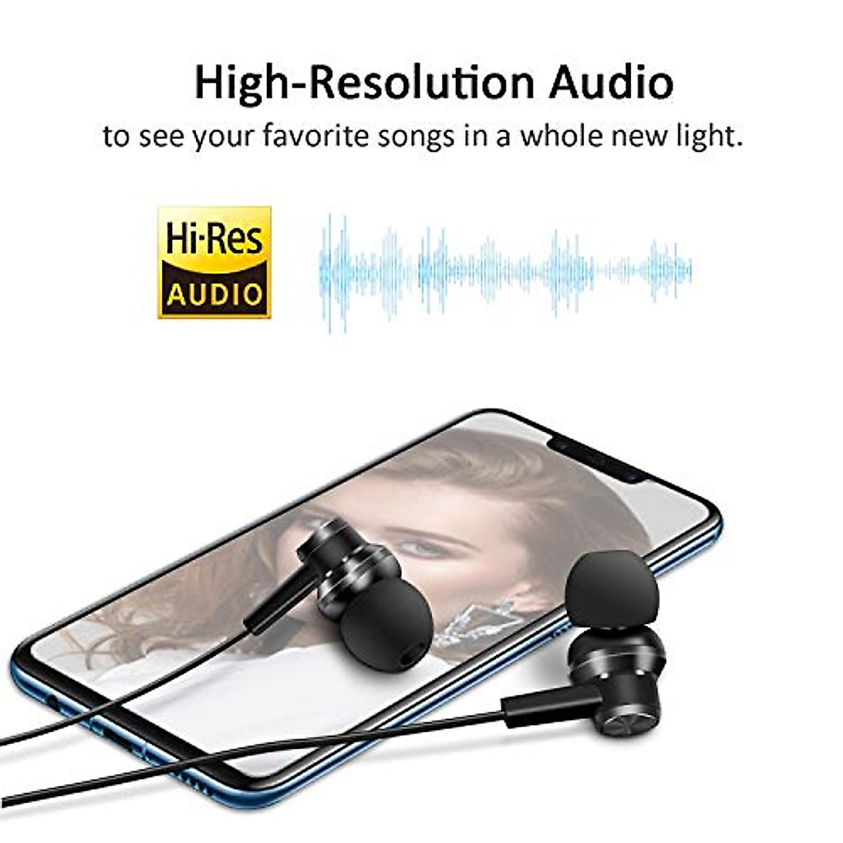 USB Type C Earbud Headphones, Hi-Res in-Ear Earphone with Mic Compatible with iPad Pro/MacBook Pro/Air, Google Pixel 3a/xl/3/2, OnePlus 8/7, Motorola, HTC, Sony Xperia, Xiaomi, Essential USB C Phone