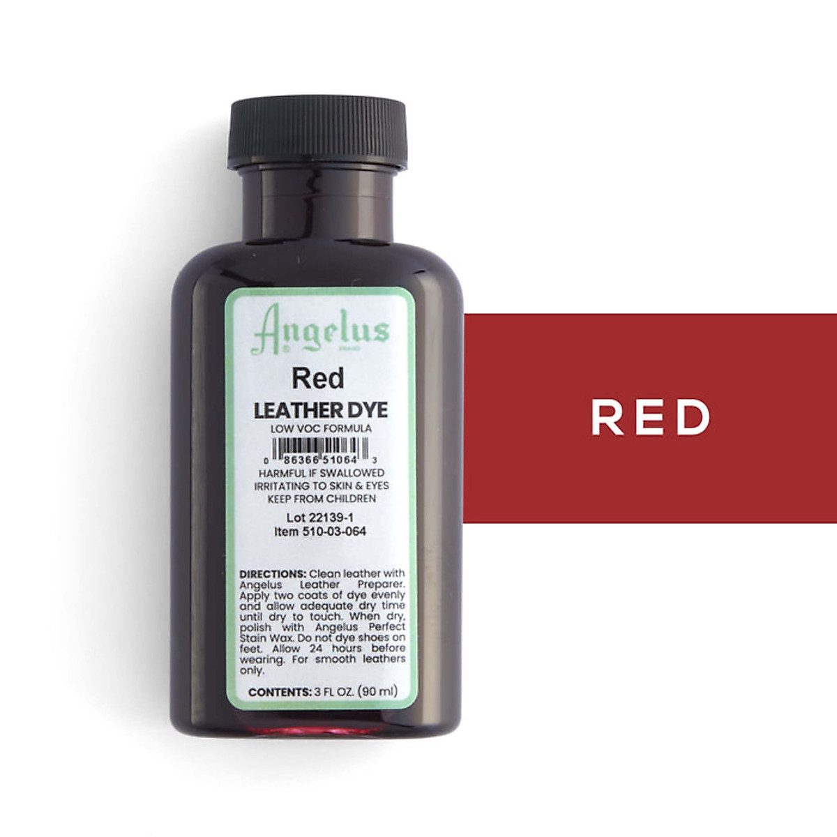 Angelus Leather Dye - Flexible Leather Dye for Shoes, Boots, Bags, Crafts, Furniture, & More 3oz (Red)