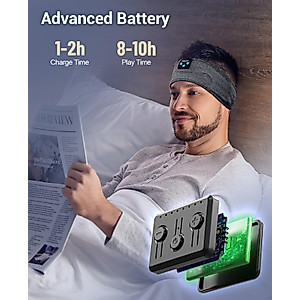 Navly Sleep Headphones, 10Hrs Sports Headband with Soft Cozy Earbuds Comfortable, Headphones Headband with Ultra-Thin HD Stereo Speakers Perfect for Workout,Running,Yoga,Travel