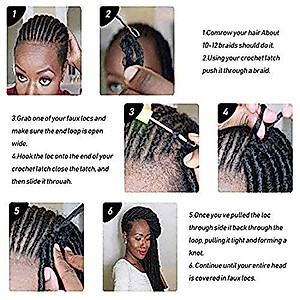 Goddess Locs Crochet Hair - 6 Packs 20 Inch Wavy Faux Locs Crochet Hair for Black Women, Ombre Faux Locs Crochet Hair with Curly Ends Synthetic Braids Hair Extensions (20Inch, T1B-27#)