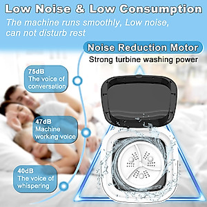 Portable Washing Machine, 10L Mini Washer and Dryer Foldable Washer Machine, Cleaning Small Washer, Bucket Laundry Machine with Deep Cleaning for Baby Clothe, Underwear, Socks, RV