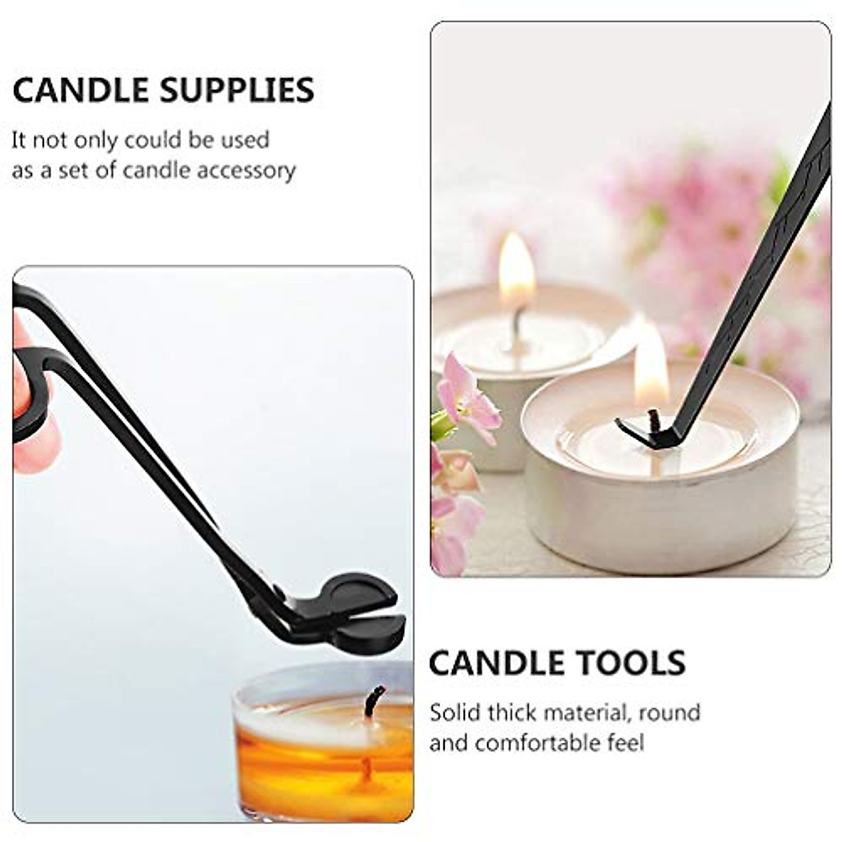 Hemoton Wedding Favors 3pcs Candle Accessory Set Candle Cutter Candle Snuffer Candle Wick Trimmer Candle Wick Dipper Candle Extinguisher for Wedding Valentines Day Holiday