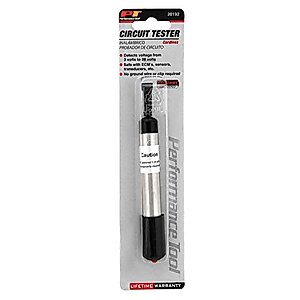 Performance Tool 20192 Cordless Circuit Tester (3 to 28 Volt) Safe with ECM's, Sensors, Transducers and More
