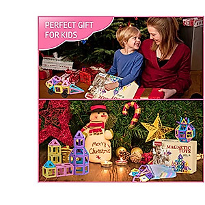 Rurvale 100Pcs Magnetic Blocks, Magnet Toys for 3 4 5 6 7 8 Year Old Boys Girls, Magnetic Tiles, Learning Educational STEM Toys for Toddlers 3-5, 4-8, Building Blocks for Kids Ages 3+ Birthday Gifts