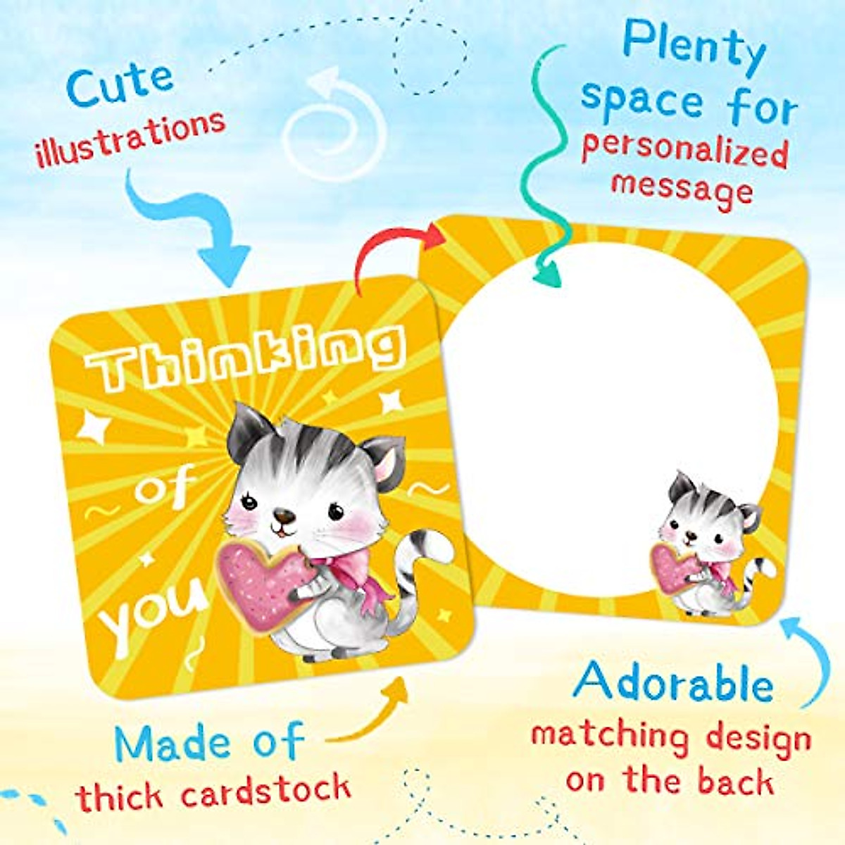 60 Lunch Box Notes for Kids Cute Motivational and Inspirational Thinking of You Cards for Boy’s and Girl’s Lunchbox