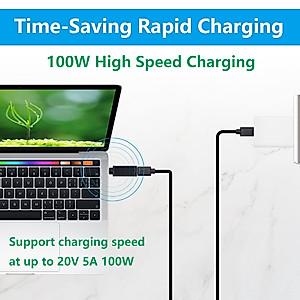 CERRXIAN 100W PD USB Type C Female Input to DC 5.5mm x 2.5mm Power Charging Adapter(5525a-Black)