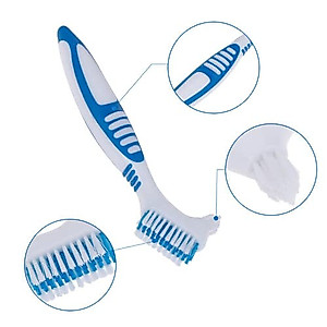 AmeriCan Goods Denture Bath Box with Denture Cleaner Brush Denture Bath Case with Rinsing Basket Tray Container (White)