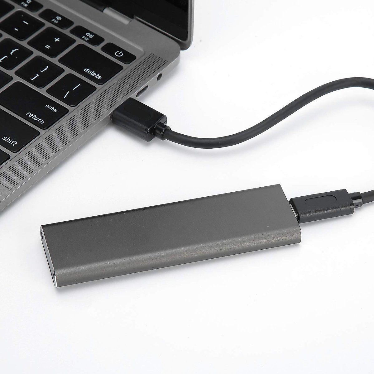 wendeekun Aluminum Portable External Solid State Drive SSD Hard Shell, Solid State Drive M.2 to USB3.1 NVME Key Adapter M2 SSD Hard Shell Computer Accessories,Sturdy and Wear-Resistant